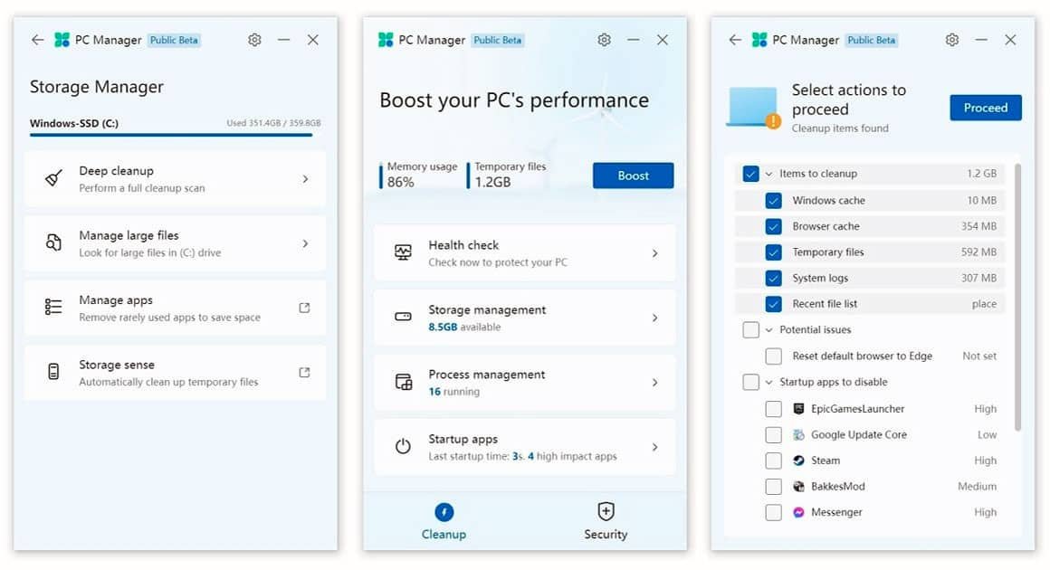 PC Manager, quand Microsoft veut remplacer CCleaner - PC AIXPRESS
